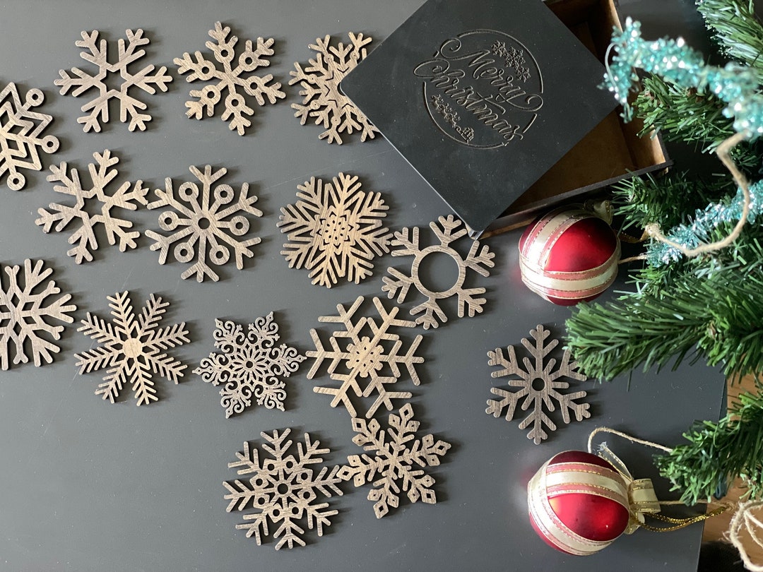 15 Piece Snowflakes Xmas Decor With Box Christmas Ornaments - Etsy