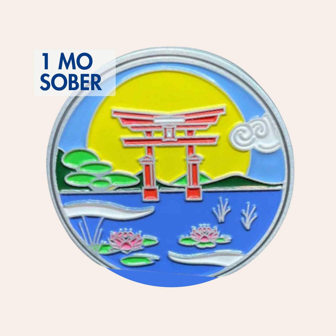 One Month Sober Coin – Torii Gate Recovery Milestone Token - Etsy