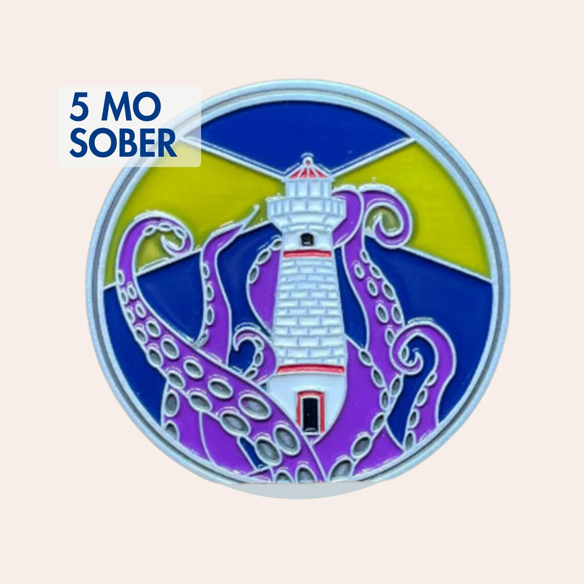 Five Month Sober Coin – Kraken Lighthouse Recovery Token - Etsy