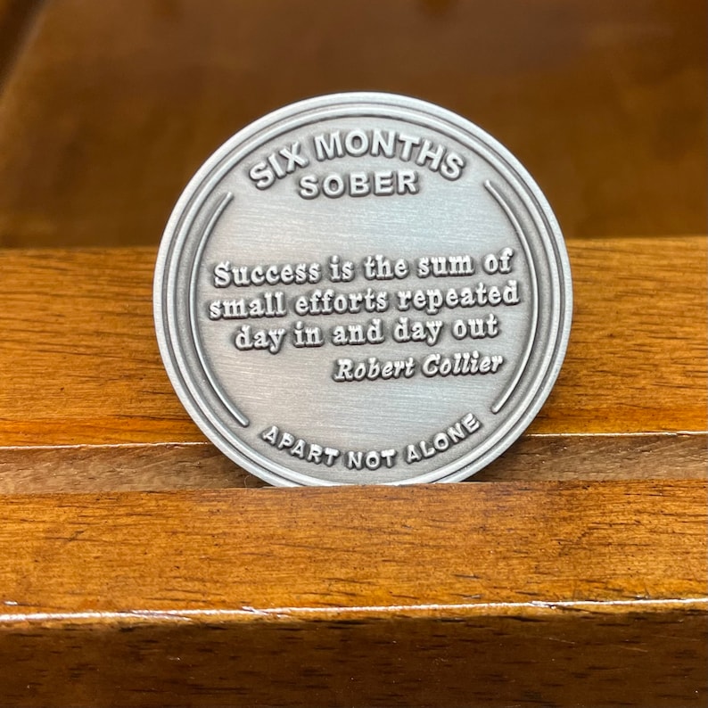 Sobriety Chip Six Months Sober - Etsy
