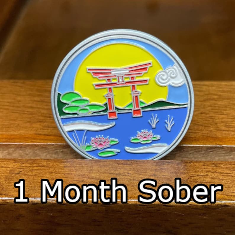 One Month Sober Coin – Torii Gate Recovery Milestone Token - Etsy
