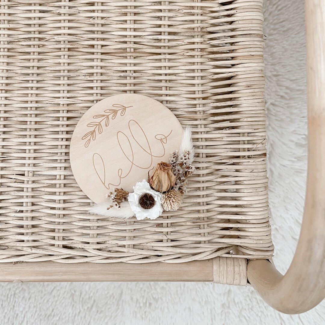 Baby Wood Milestone Disc, Newborn Wooden Milestone Markers, Baby Photo ...
