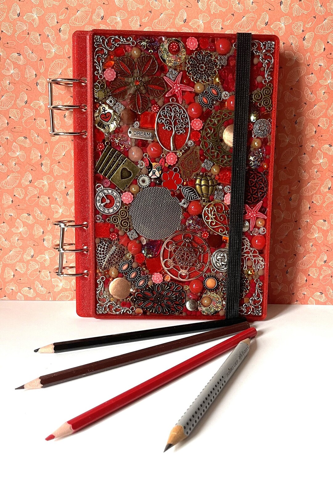 Notebook Diary 3d Printing and Epoxy Resin in Red With Mosaic ...