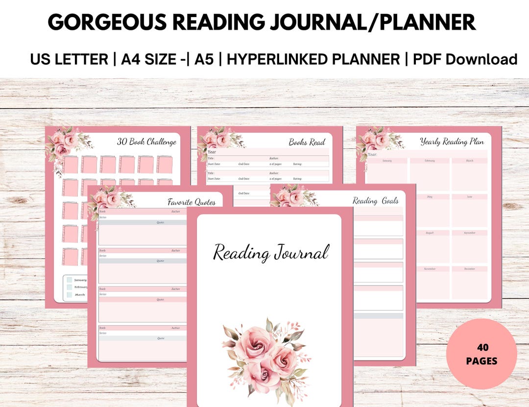 Reading Planner Printable Tracker, A5, A4, Ltr, Journal, Daily Habit ...
