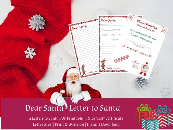 Letter to Santa Dear Santa Kids Letter to Santa Clause - Etsy