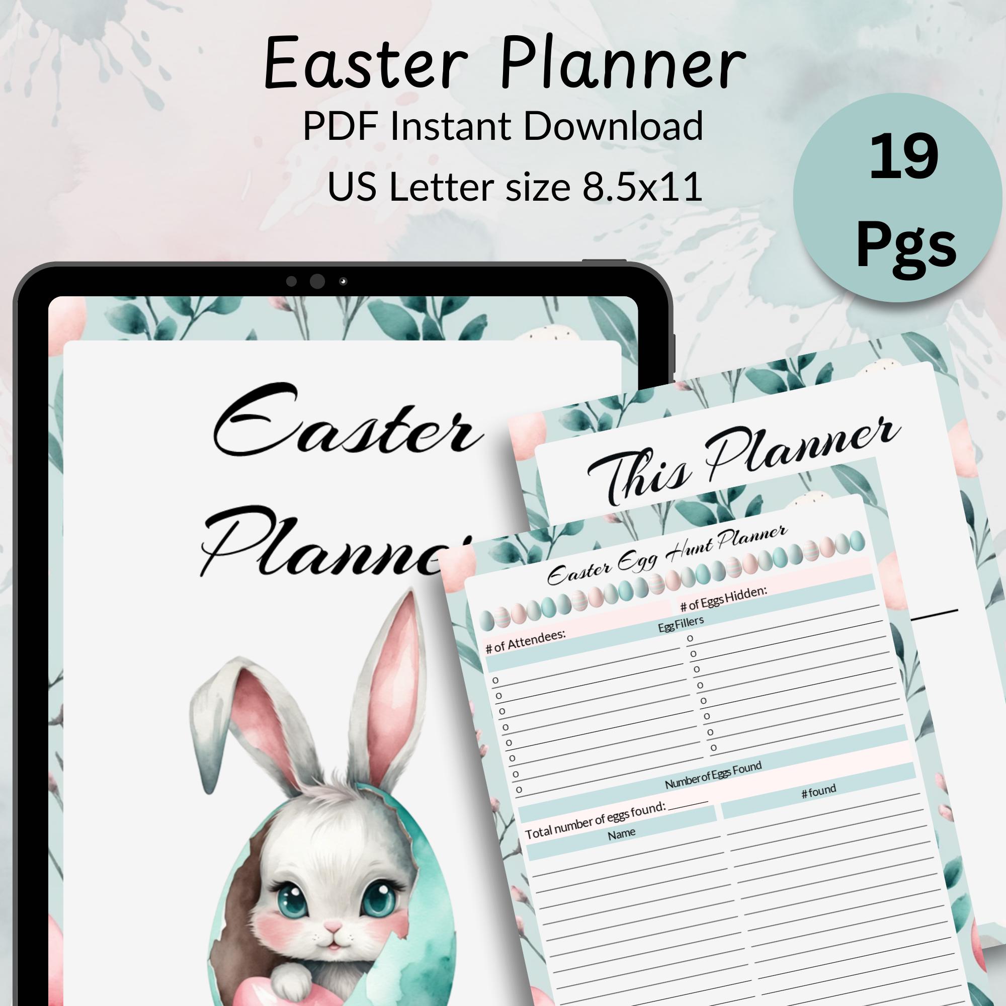 Easter Planner Printable, Meal, Egg Hunt, Basket Planning (PDF Download ...