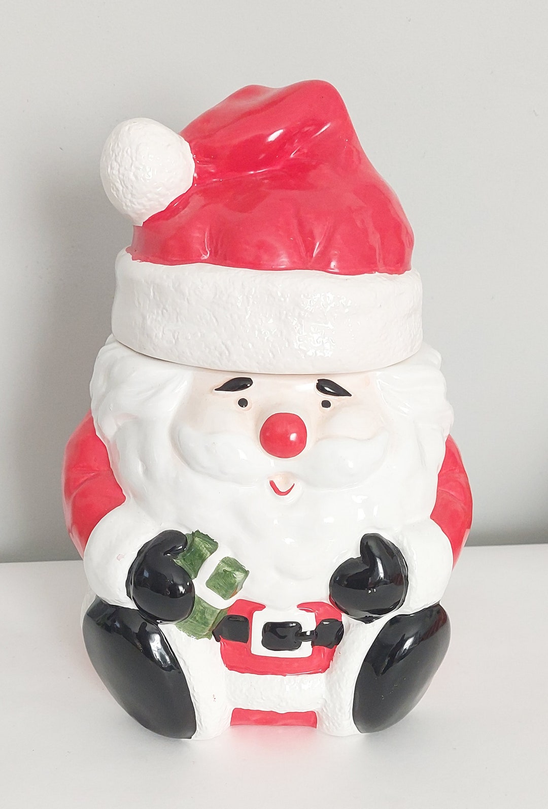 Large Ceramic Celebrate the Season Taiwan Christmas Santa - Etsy
