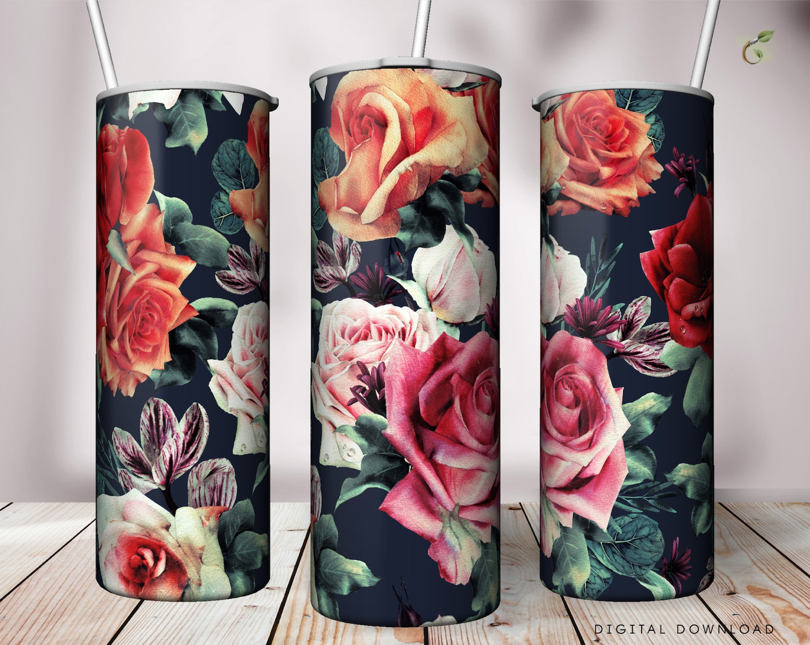 Floral Tumbler Floral Sublimation Designs Downloads Seamless - Etsy
