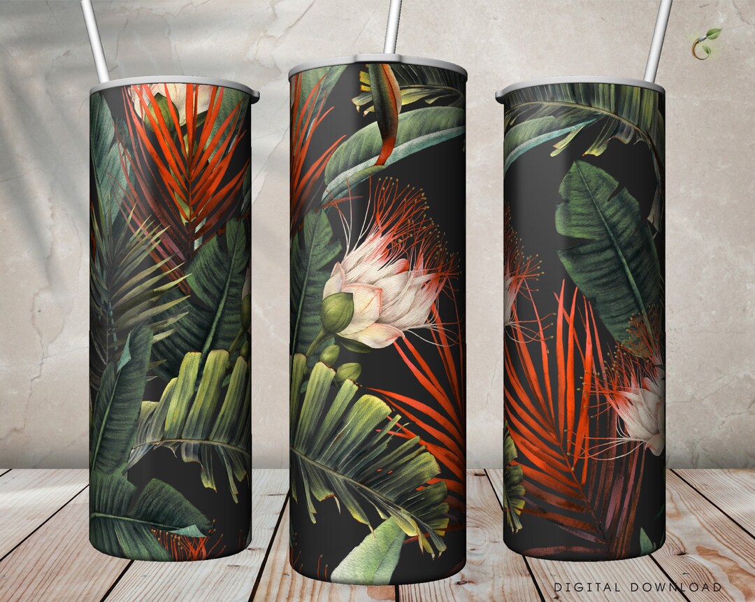 Tropical Wrap Tumbler, Sublimation Tumbler, Seamless Floral Design 20oz ...
