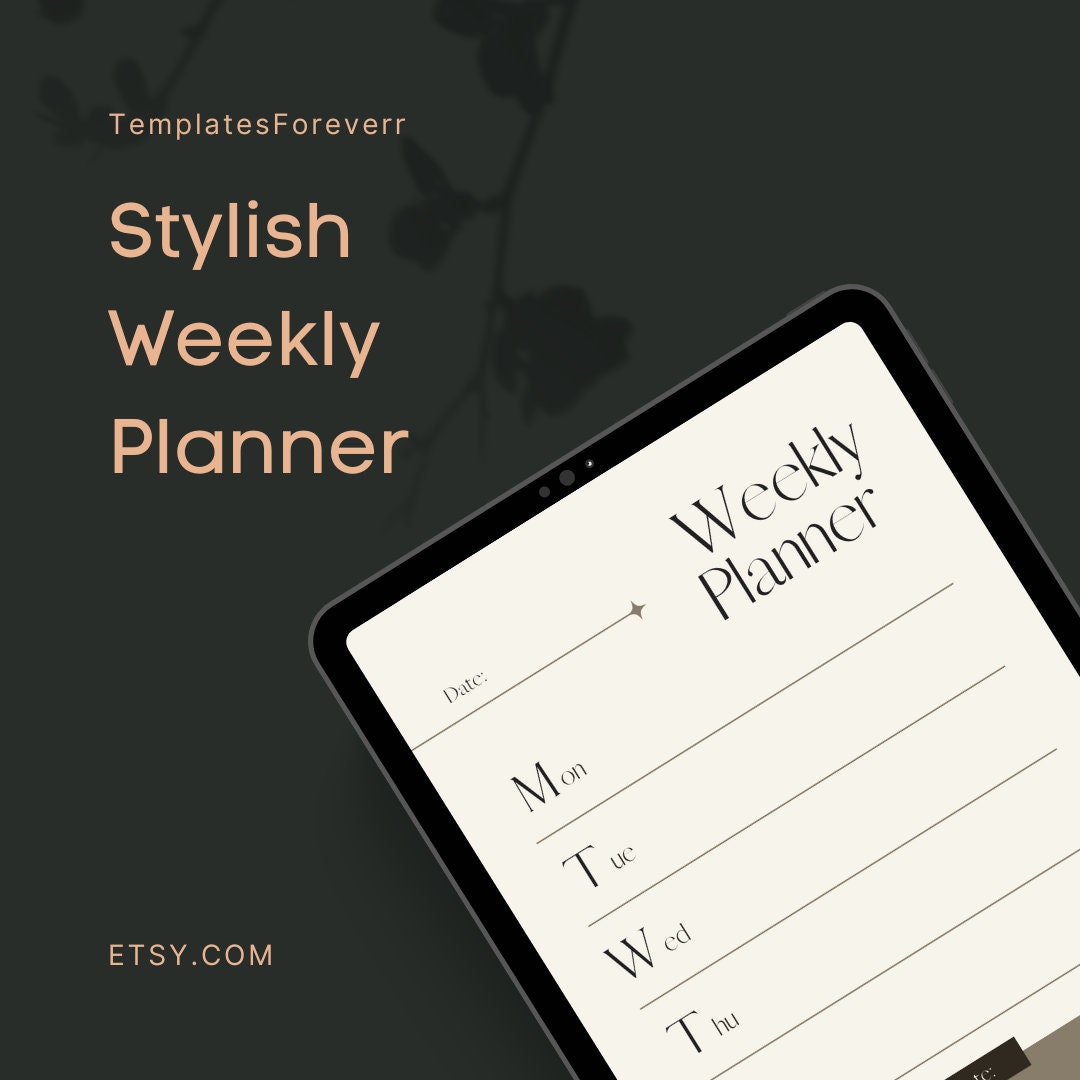52 Week Printable/digital Planner - Stylish, Minimalistic Weekly ...