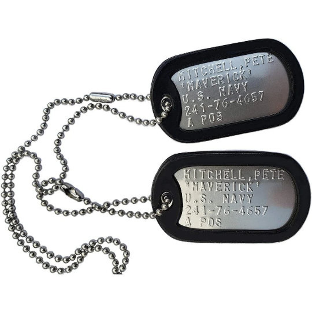 Steel US Army Dog Tag ID Set Personalised & Embossed With - Etsy