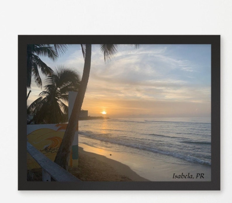 Sunset at Isabela Jobos Beach Framed Photo - Etsy
