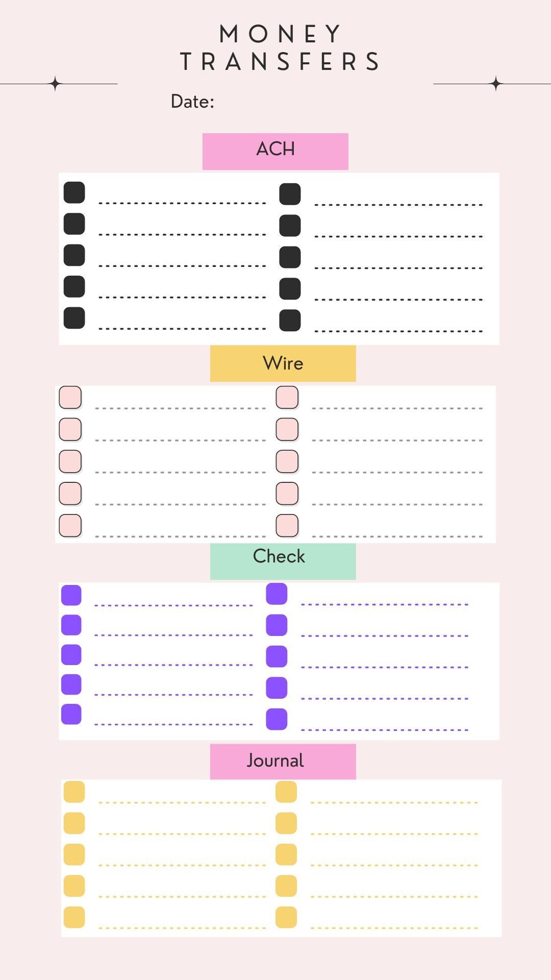 Money Transfers Tracker - Etsy