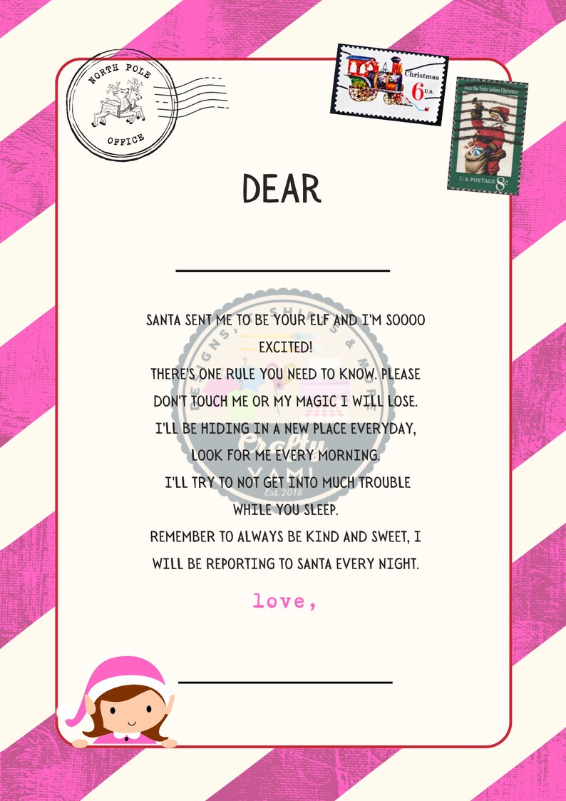 Elf on the Shelf Letter Downloadable, Printables for Kids, Elf Letter ...