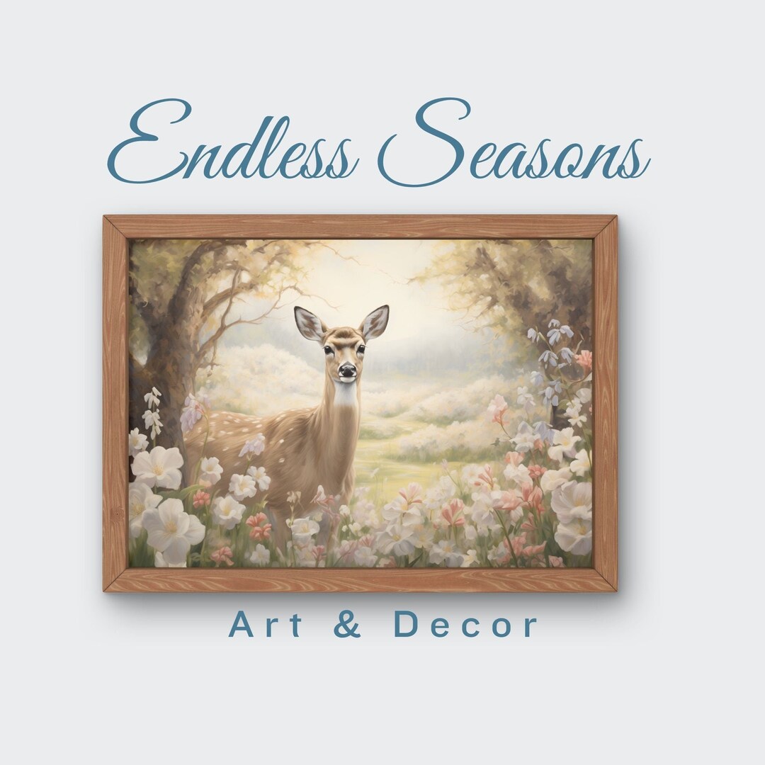 Deer in Spring Printable Wall Decor Spring Decor Spring Printable Art ...