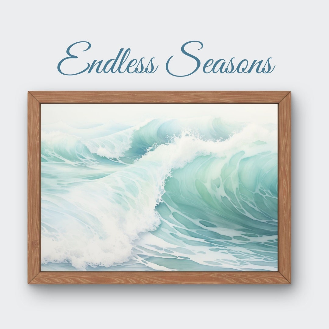 Digital Print Ocean Waves Printable Wall Art Coastal Decor Boho Beach ...