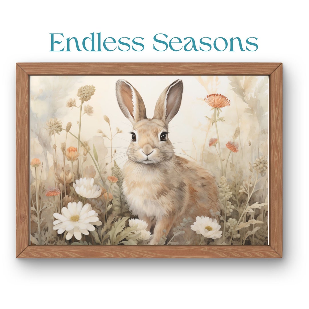 Digital Download Vintage Rabbit Painting Antique Bunnies Print ...