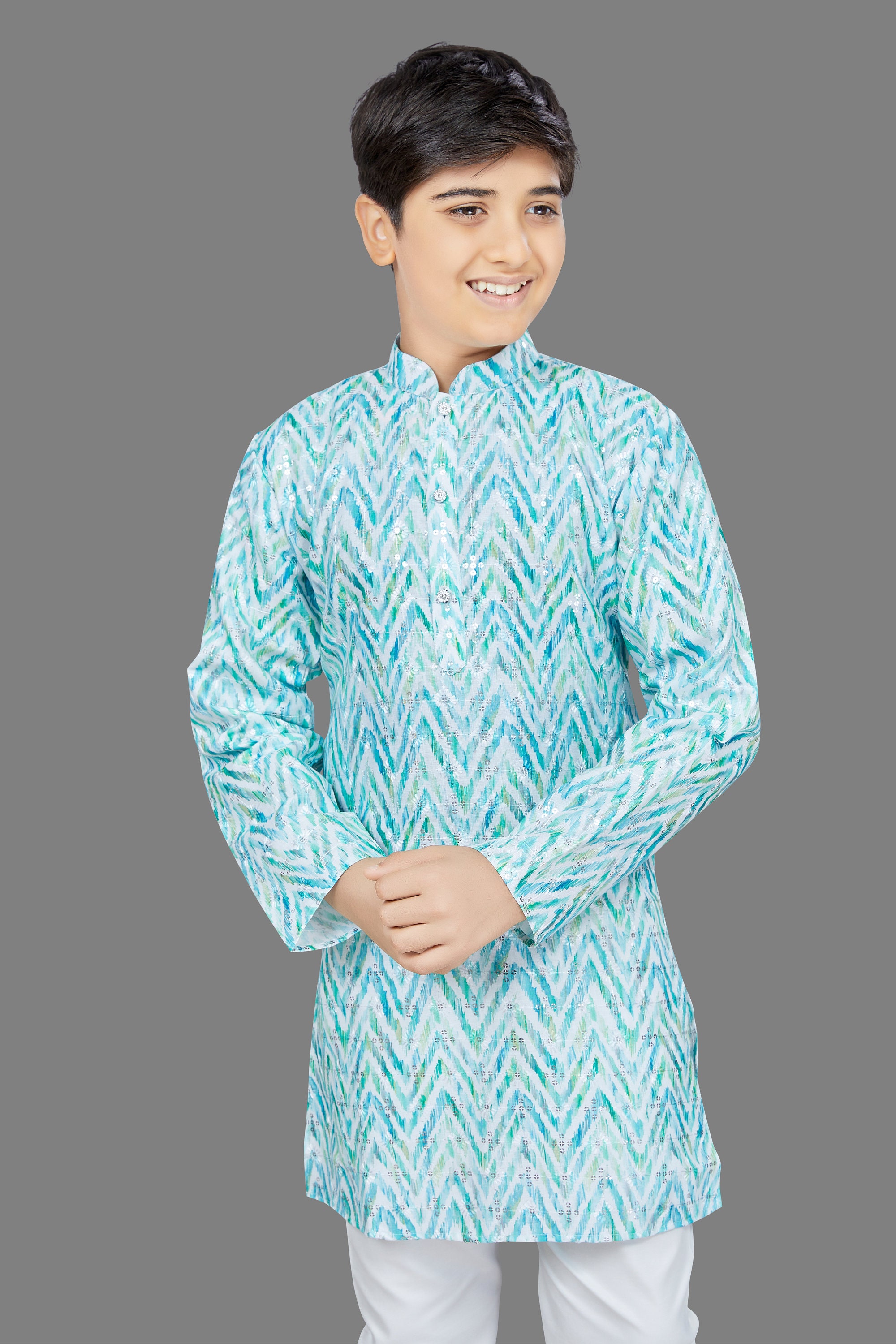 Boys Indian Traditional Cotton Kurta With Embroidered Sequence - Etsy