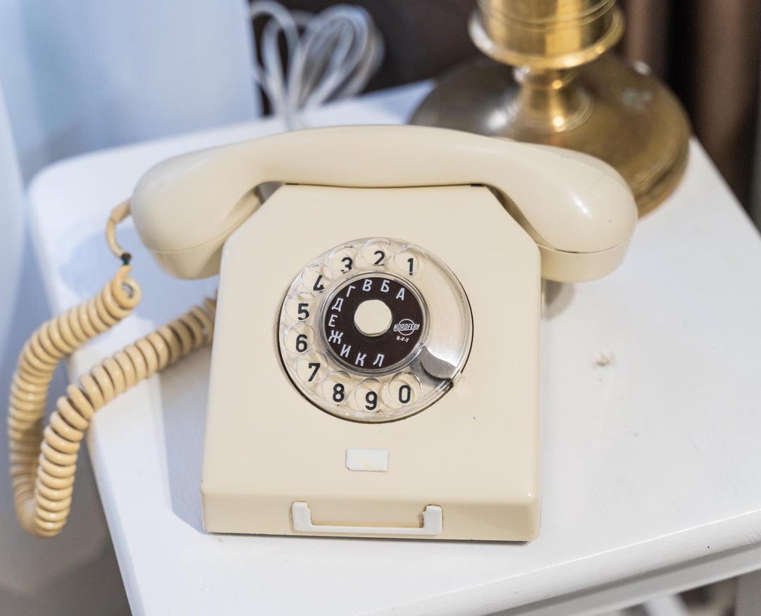 Vintage Nordfern W66 Phone - Old DDR Rotary Telephone (1970s, Light ...
