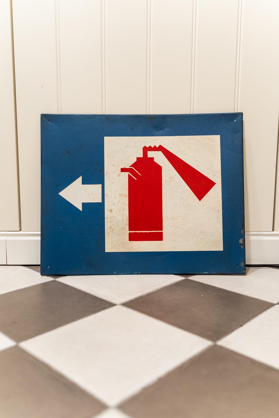 Vintage Industrial Metal Fire Extinguisher Sign – Factory Safety ...