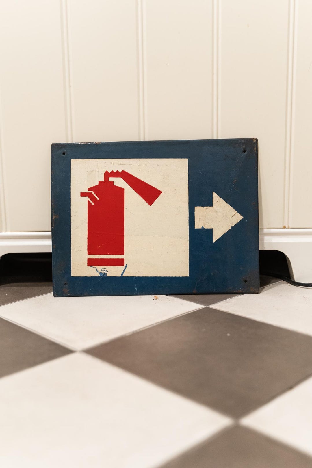 Vintage Industrial Metal Fire Extinguisher Sign – Factory Safety ...