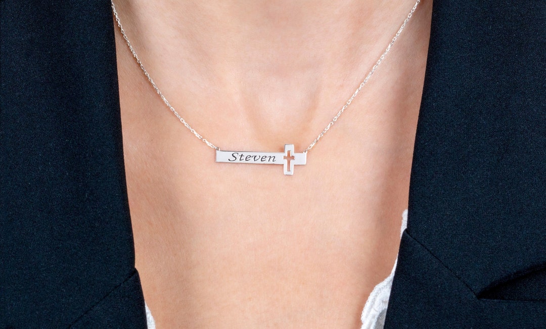 Personalized Handwriting Cross, Name Cut Cross Necklace, Customized ...
