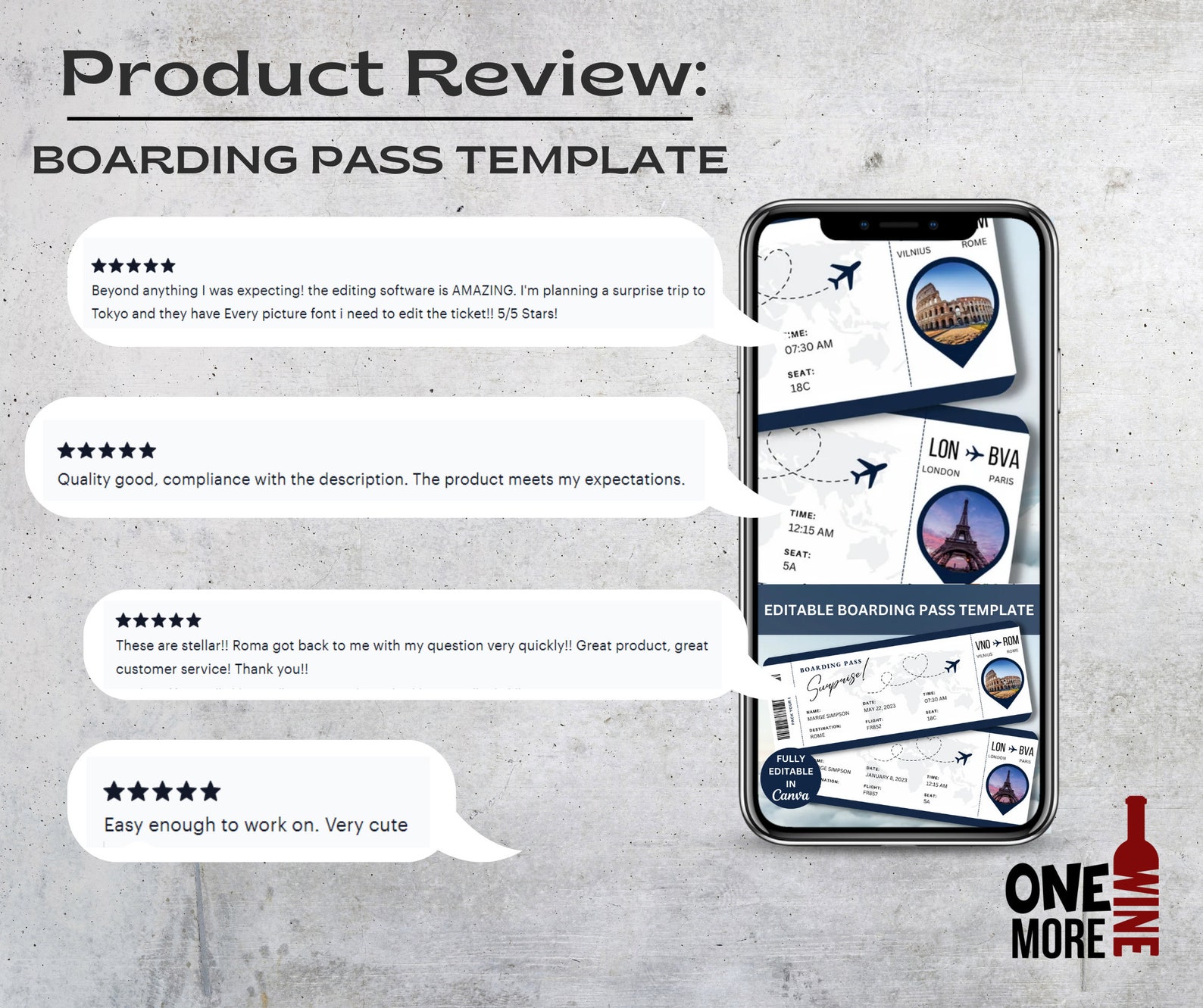 Editable Boarding Pass Template, Printable Personalized Airline Ticket ...