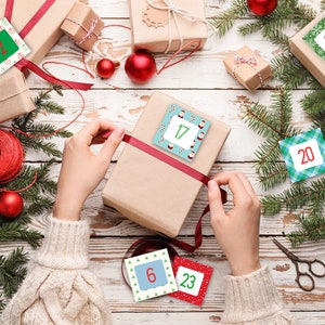 2 Styles Advent Calendar Printable Bundle, Christmas Label Pack, Advent ...