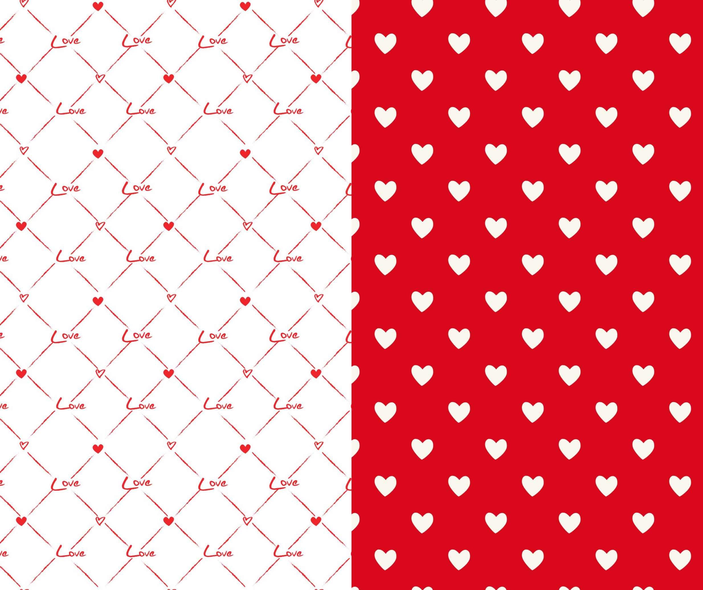 Valentine's Day Digital Paper Love Scrapbook Paper Valentine Pattern ...
