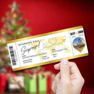 Bearbeitbare Bordkartenvorlage, druckbares personalisiertes Flugticket ...