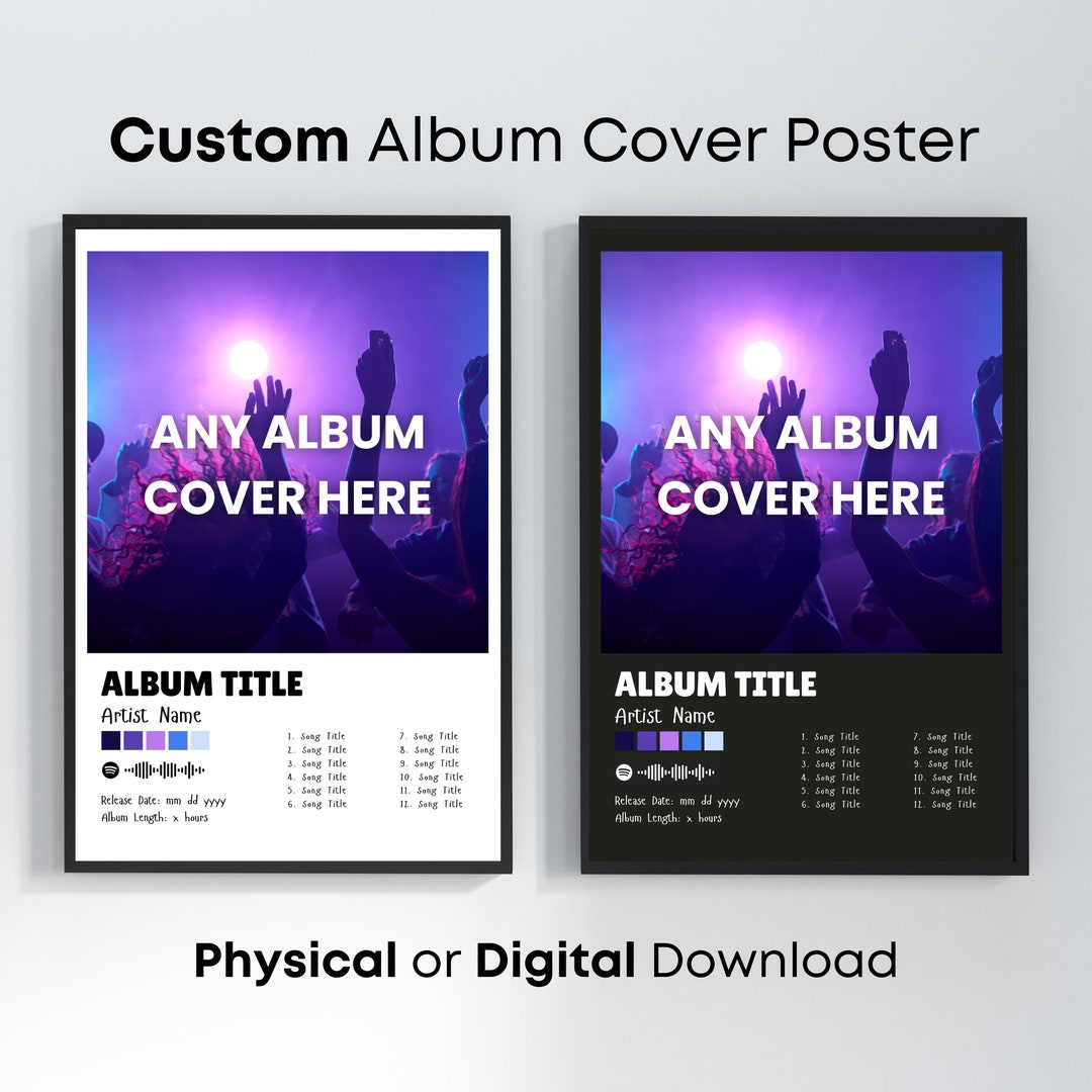 Custom Album Cover Posters Print, Digital Poster, Customizable Music ...