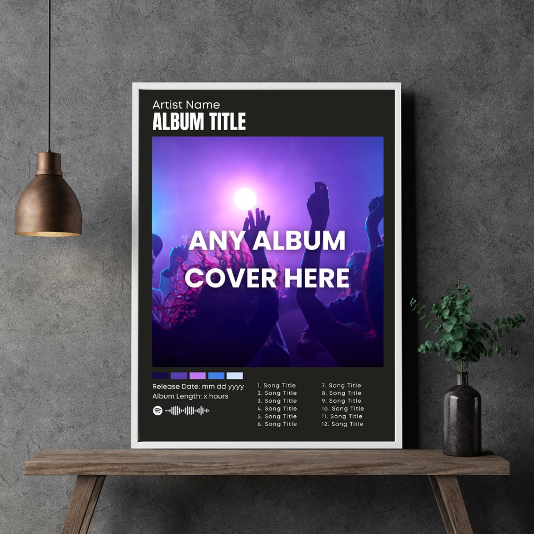 Custom Album Cover Posters Print, Digital Poster, Customizable Music ...