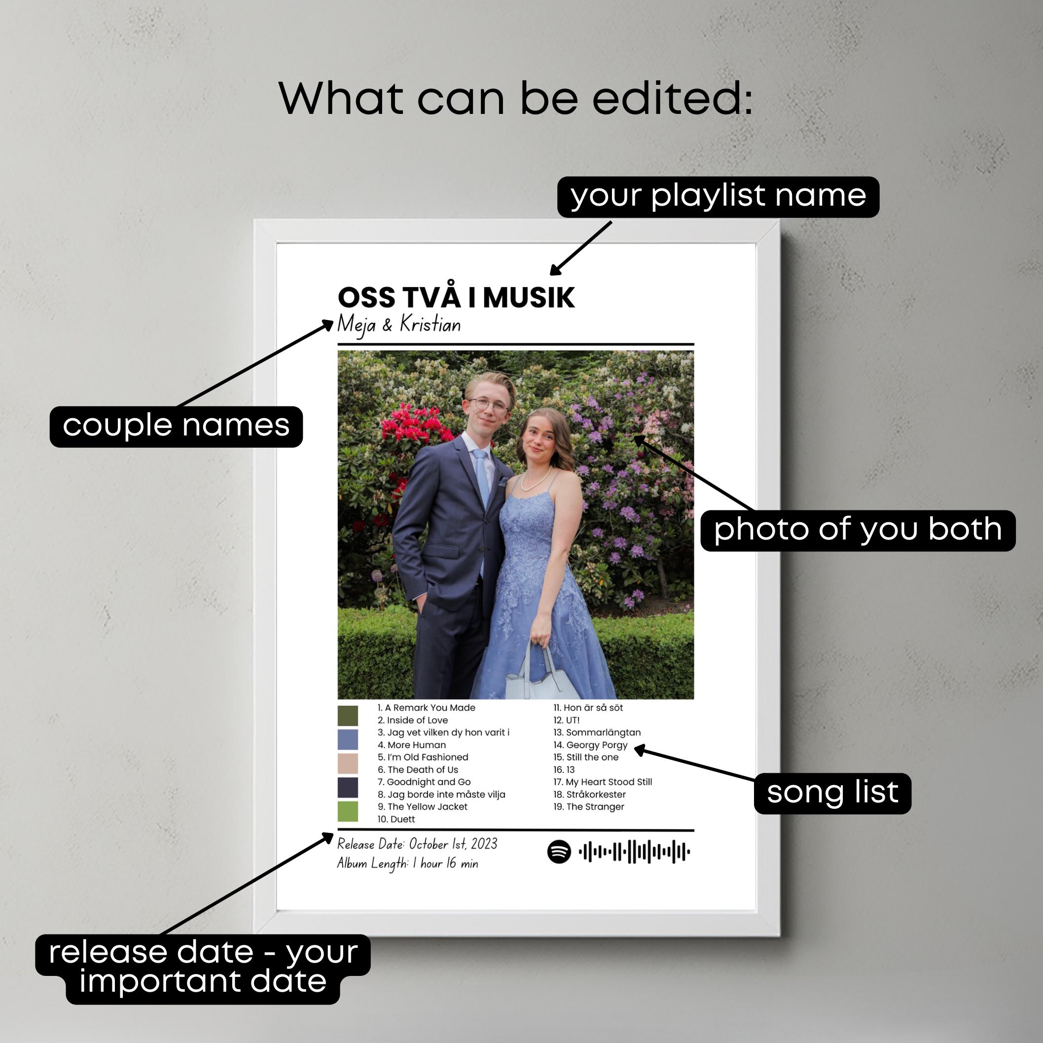 Custom Playlist Poster Print, Personalized Digital Poster, Customizable ...