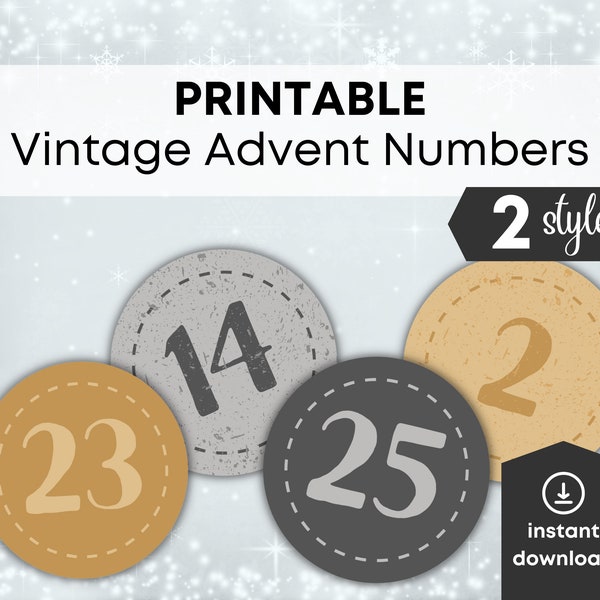 Advent Numbers - Etsy
