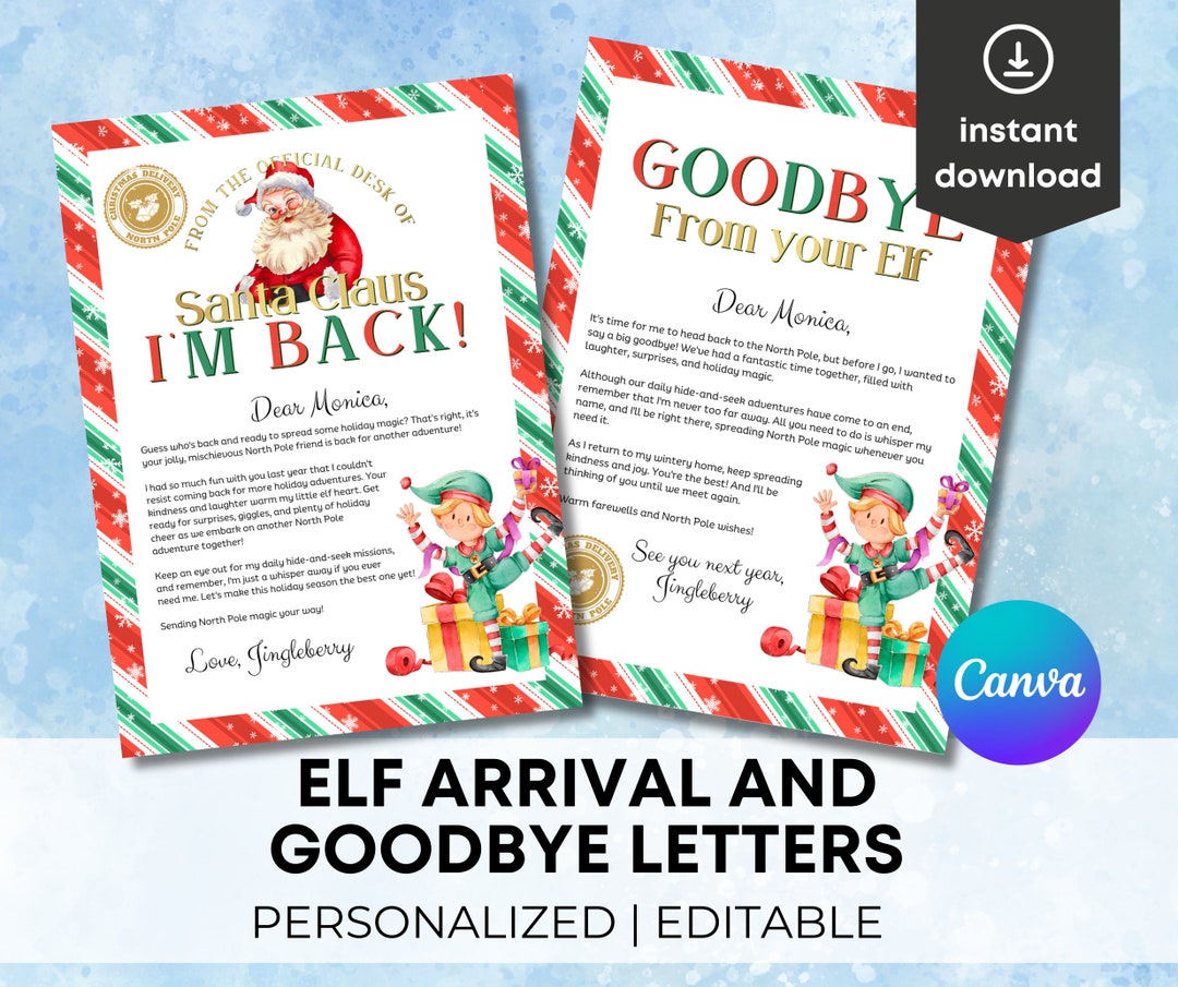 Editable Elf Arrival Letter, Downloadable Elf Letter, Elf Arrival and ...