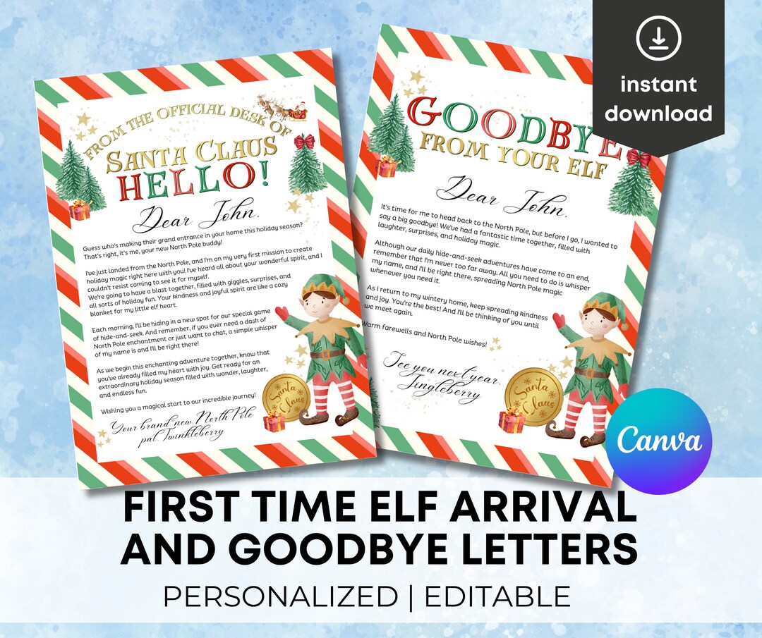Editable First Time Elf Arrival Letter, Downloadable Elf Letter, Elf ...