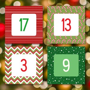 2 Styles Advent Calendar Printable Bundle, Christmas Label Pack, Advent ...