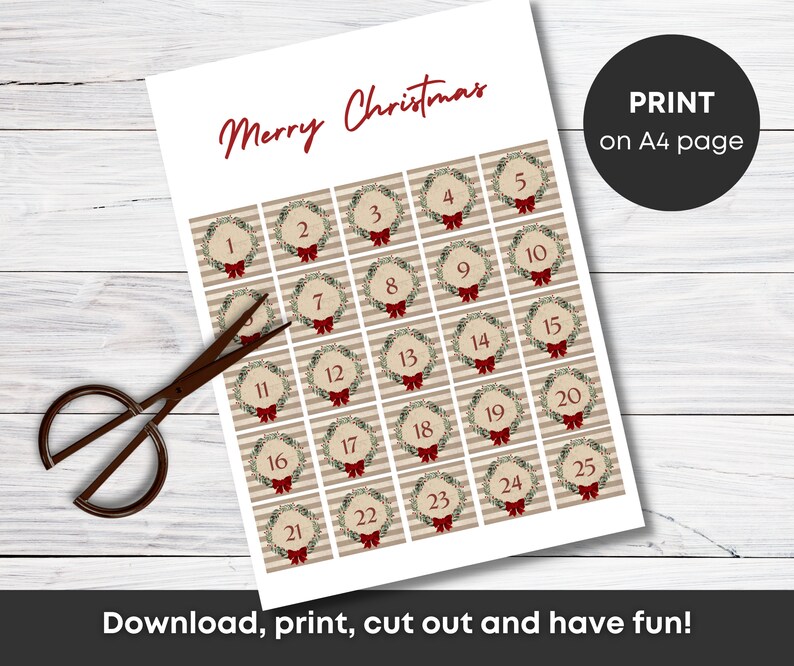 Advent Calendar Printable, Junk Journal, Christmas, Advent, Vintage ...