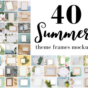 40 Summer Frame Mockups, Frame Mock up Bundle, Styled Pastel Photo ...