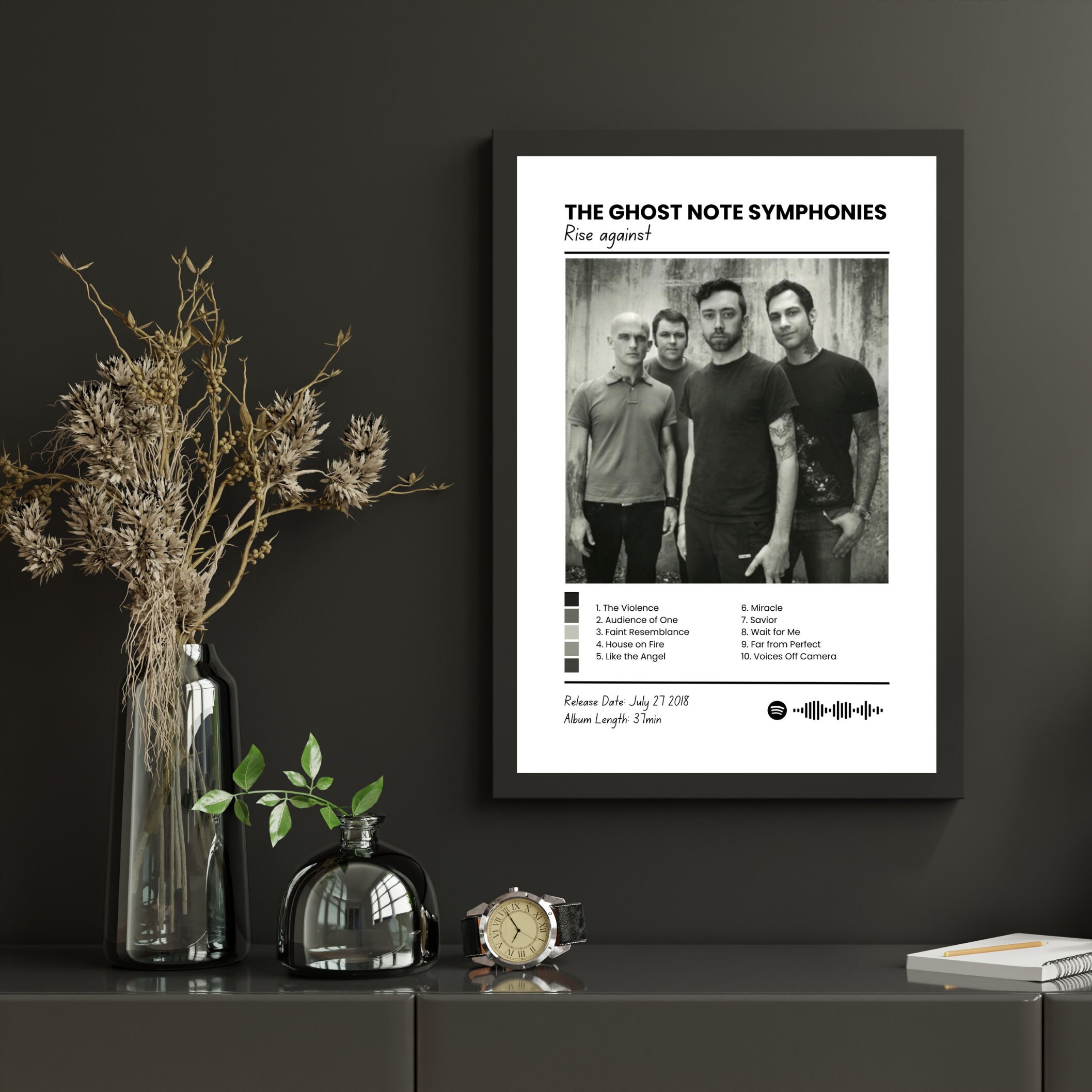 Custom Album Cover Posters Print, White Digital Poster, Customizable ...
