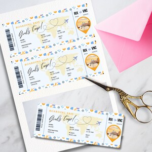 Editable Boarding Pass Template, Printable Personalized Airline Ticket ...