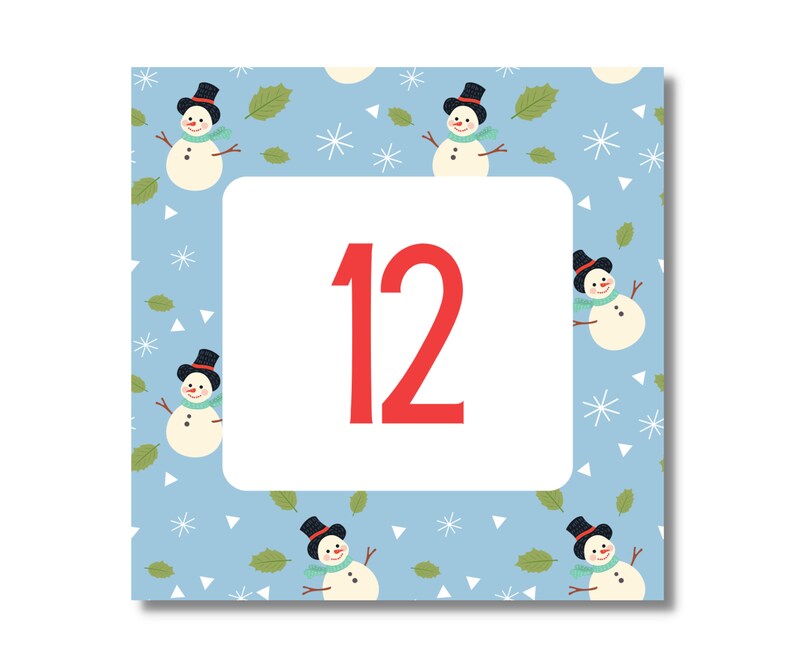 2 Styles Advent Calendar Printable Bundle Christmas Label - Etsy