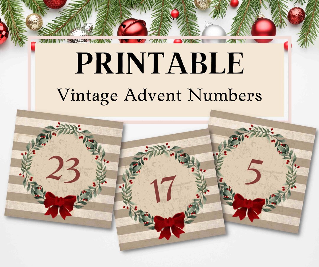 Advent Calendar Printable, Junk Journal, Christmas, Advent, Vintage ...