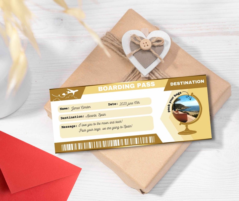 Editable Boarding Pass Template Printable Personalized - Etsy