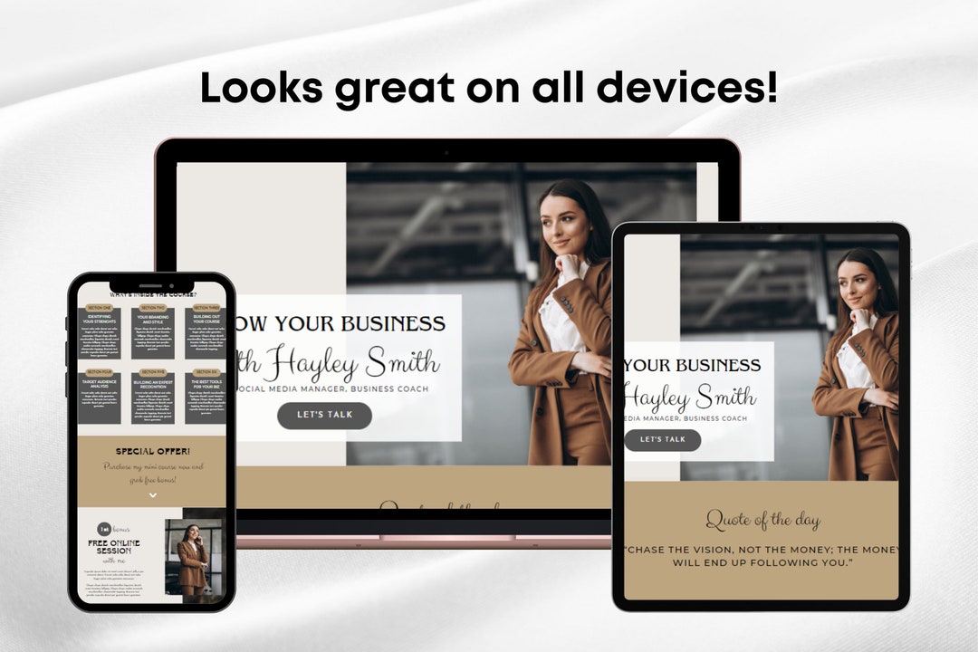Business Coach Website Template, Canva Coaching Course Templates ...
