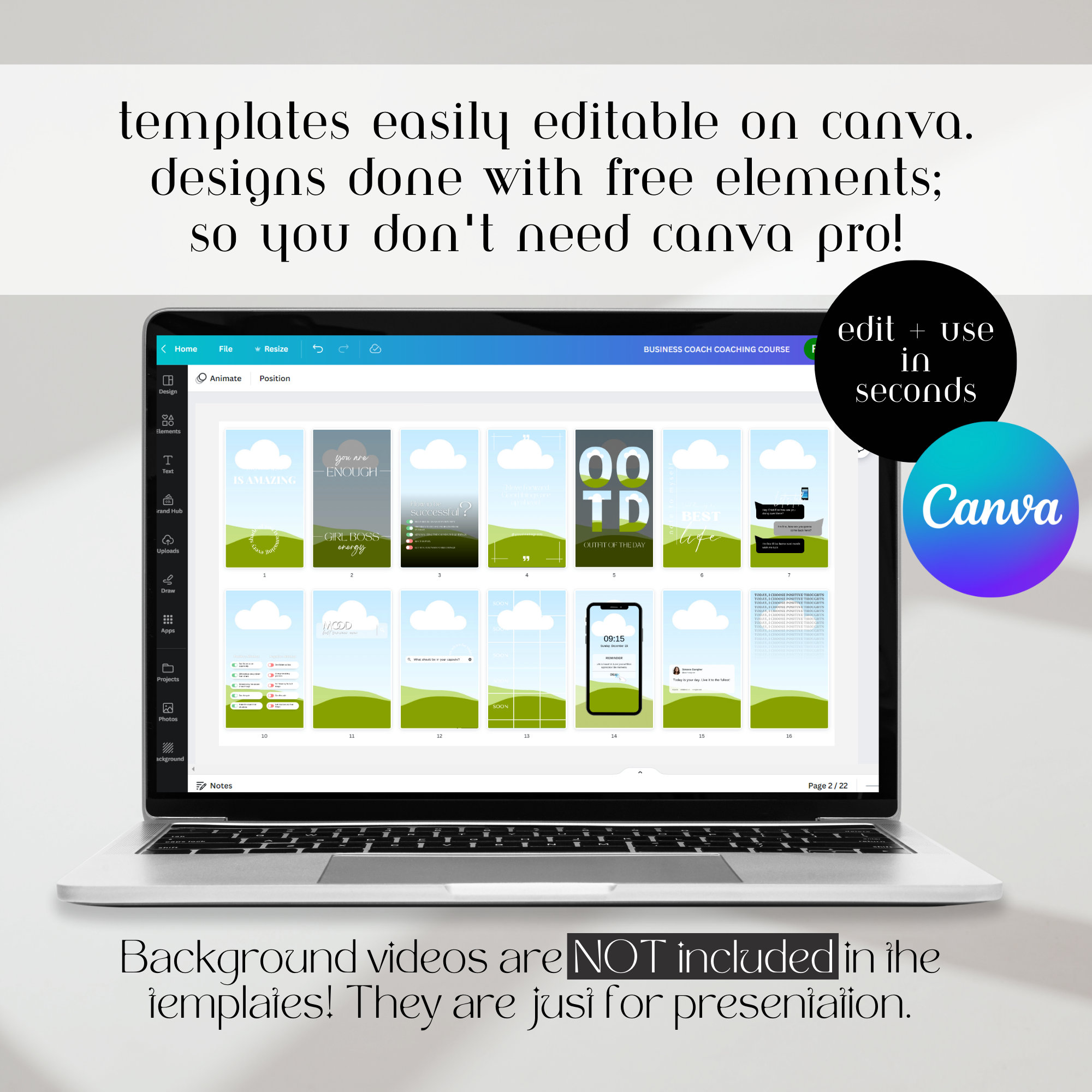 Canva Video Template, Ready to Post Social Media Templates, Instagram ...