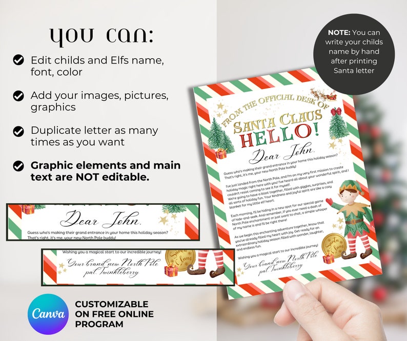 Editable First Time Elf Arrival Letter, Downloadable Elf Letter, Elf ...
