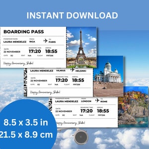 Editable Boarding Pass Template, Printable Personalized Airline Ticket ...