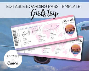 Digital Girls Trip Boarding Pass - Etsy
