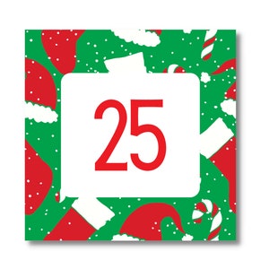 2 Styles Advent Calendar Printable Bundle, Christmas Label Pack, Advent ...